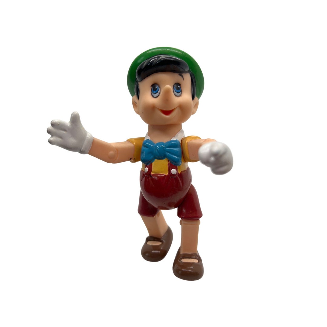 Vintage Disney Pinocchio Figurine Plastic Rubber 6" Tall Arms Legs Move ...