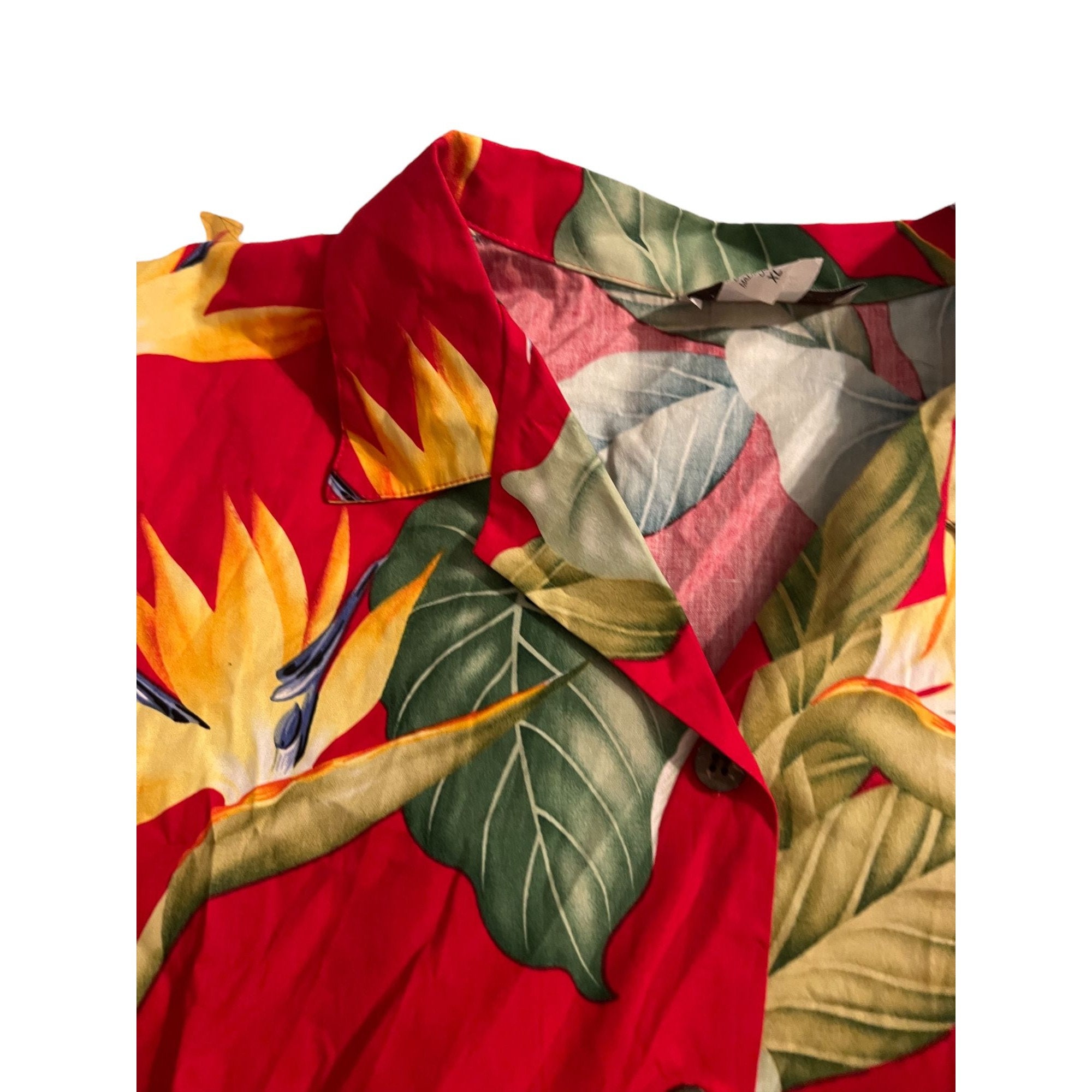 Vintage Hawaiian Reserve Collection Shirt Womens Birds of Paradise Red ...