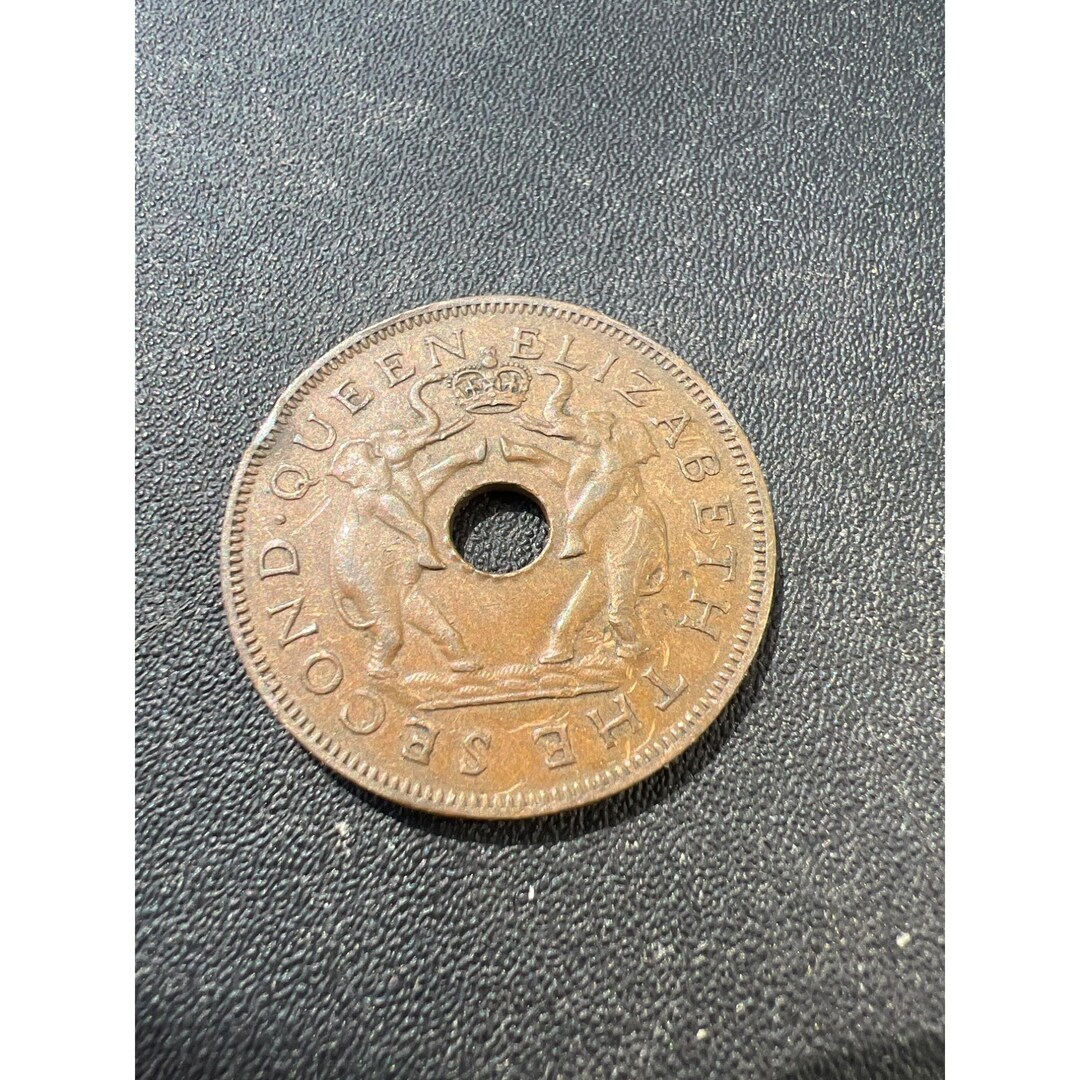 1956 Rhodesia & Nyasaland 1 Penny Coin Queen Elizabeth II Bronze - Etsy