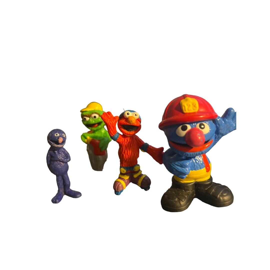 Vintage Lot of 4 Sesame Street PVC Figures Grover Elmo Oscar ...