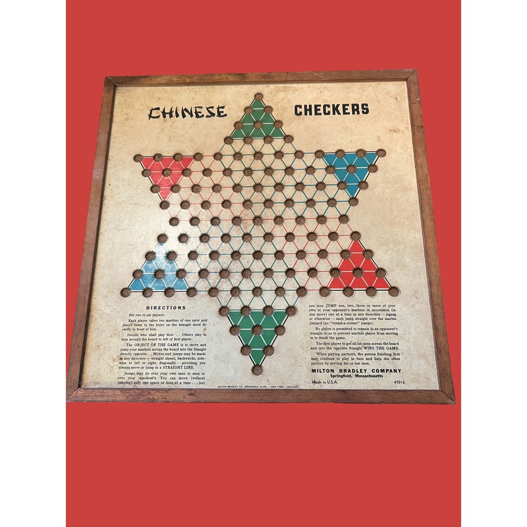 Vintage Milton Bradley Chinese Checkers Board Double Sided - Etsy