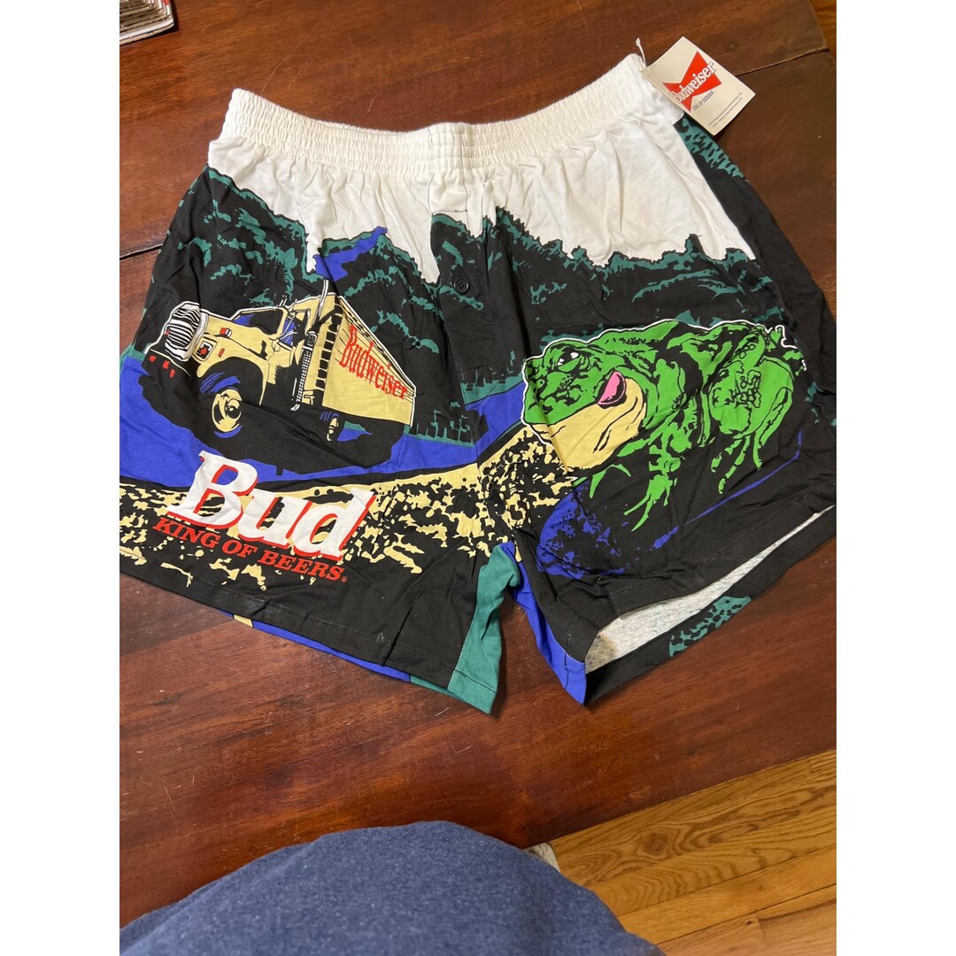Vintage 1998 Budweiser King of Beers Boxer Shorts Frog Cotton Size ...