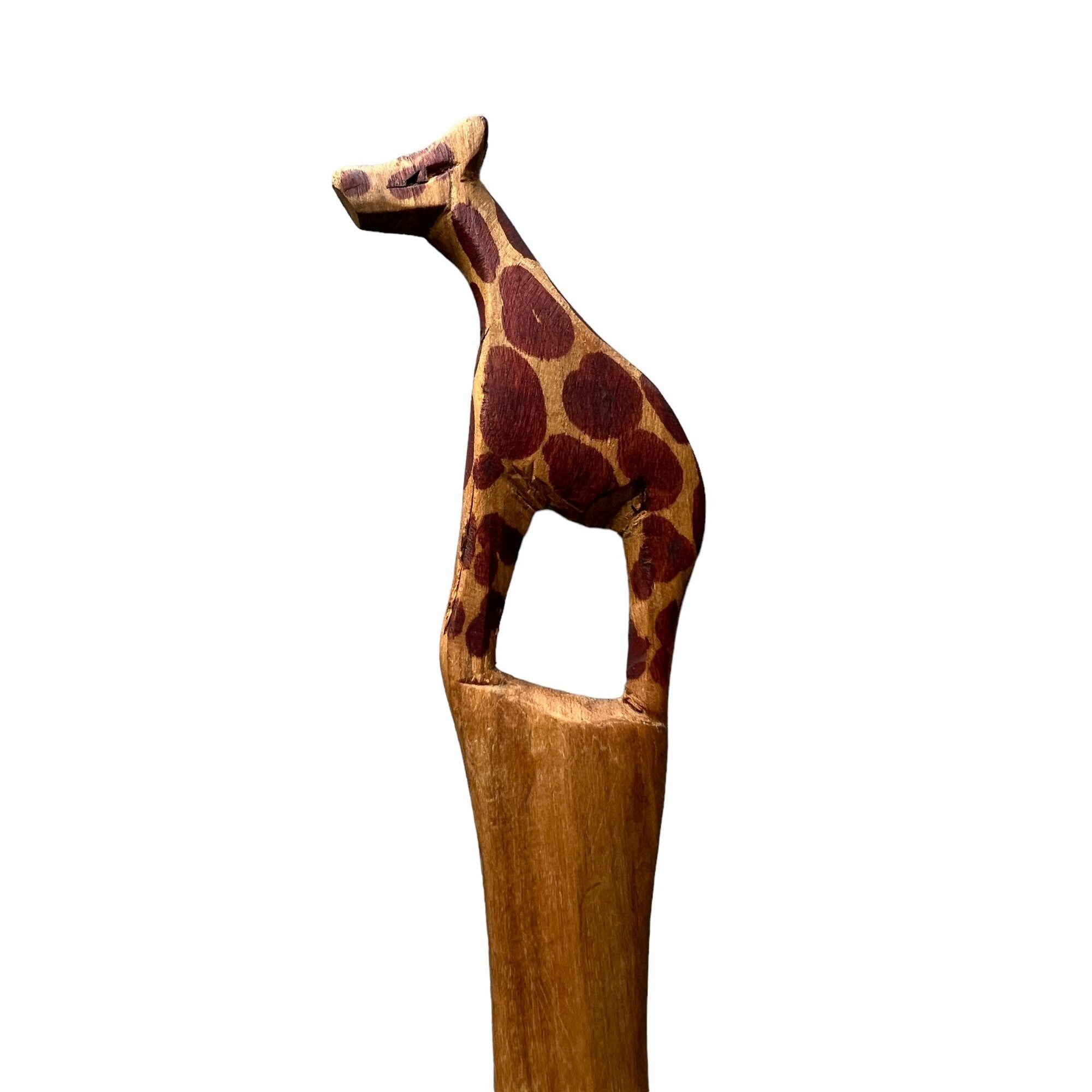 Vintage Hand Carved African Wooden Spoon Giraffe Safari Zoo 12" - Etsy