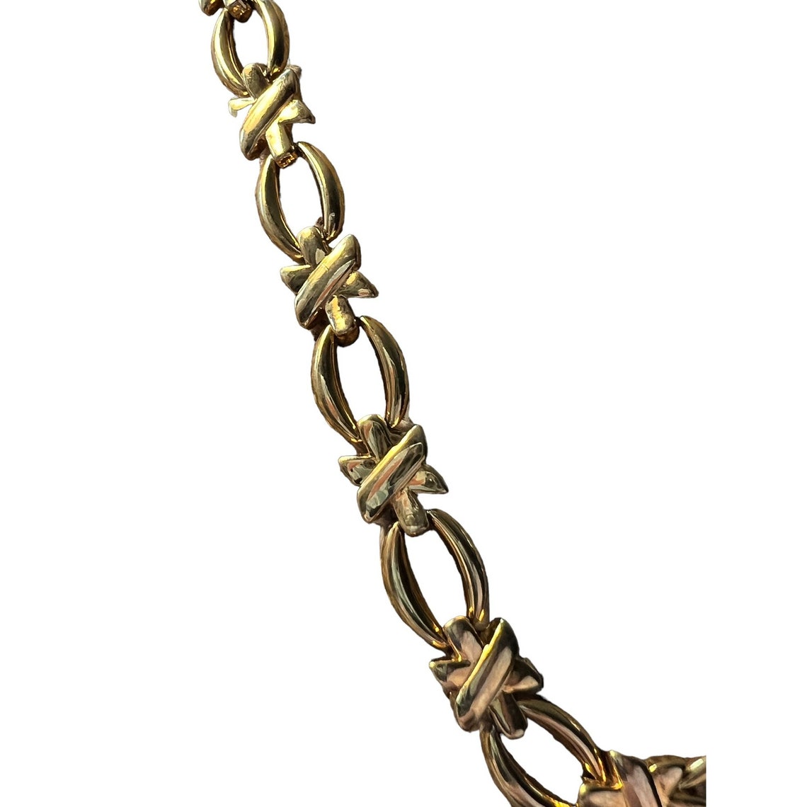 Vintage Avon SP Chain Link Necklace Gold Tone Collar Articulated 18 ...