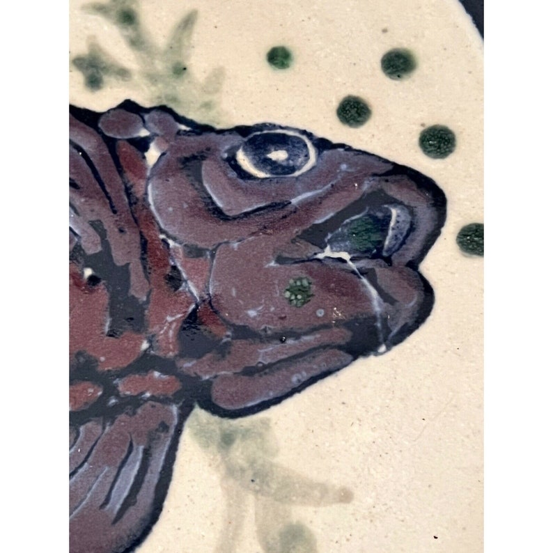 Vintage Studio Pottery Plate Koi Fish Nancy Redman North Carolina ...