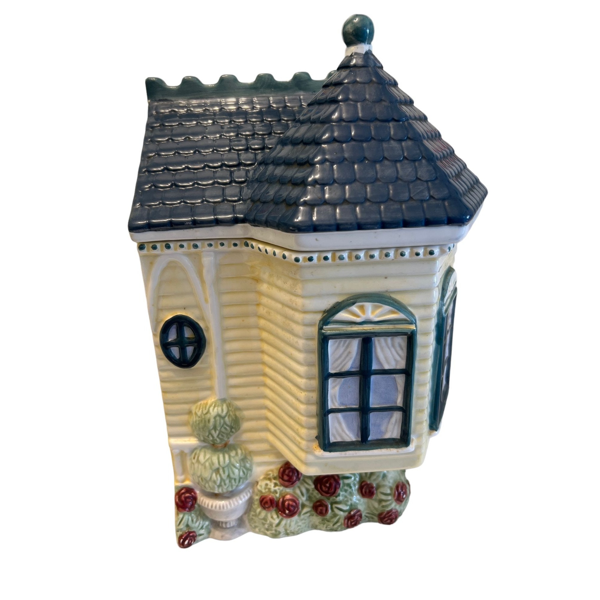 Vintage 1998 Cracker Barrel Victorian House 3 Canister Set Cookie Jars ...