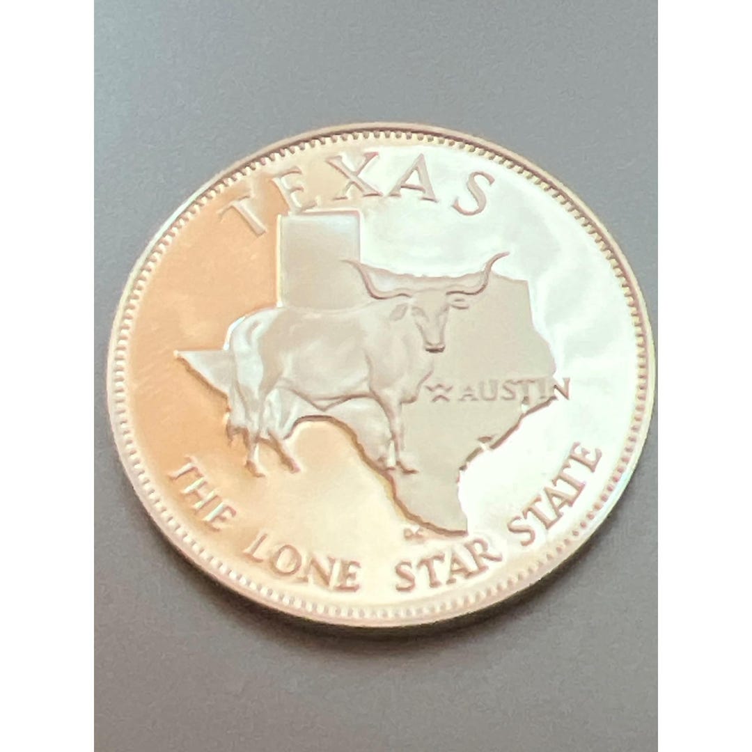 Franklin Mint State of Union Sterling Silver Texas Commemorative Coin ...