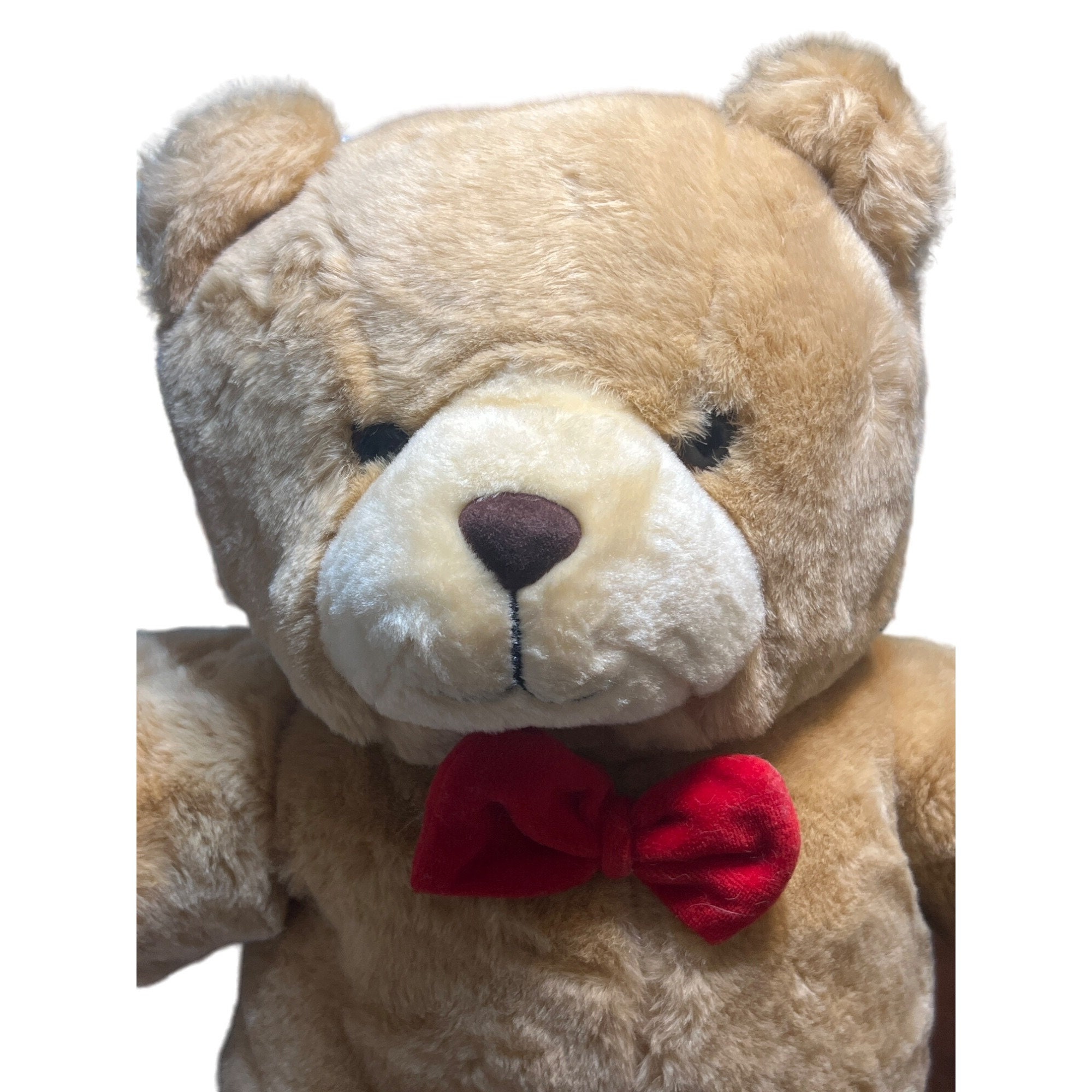 Vintage Gerber TLC Teddy Bear With Red Bow Tie Plush Stuffed Animal 20 Tall Etsy UK