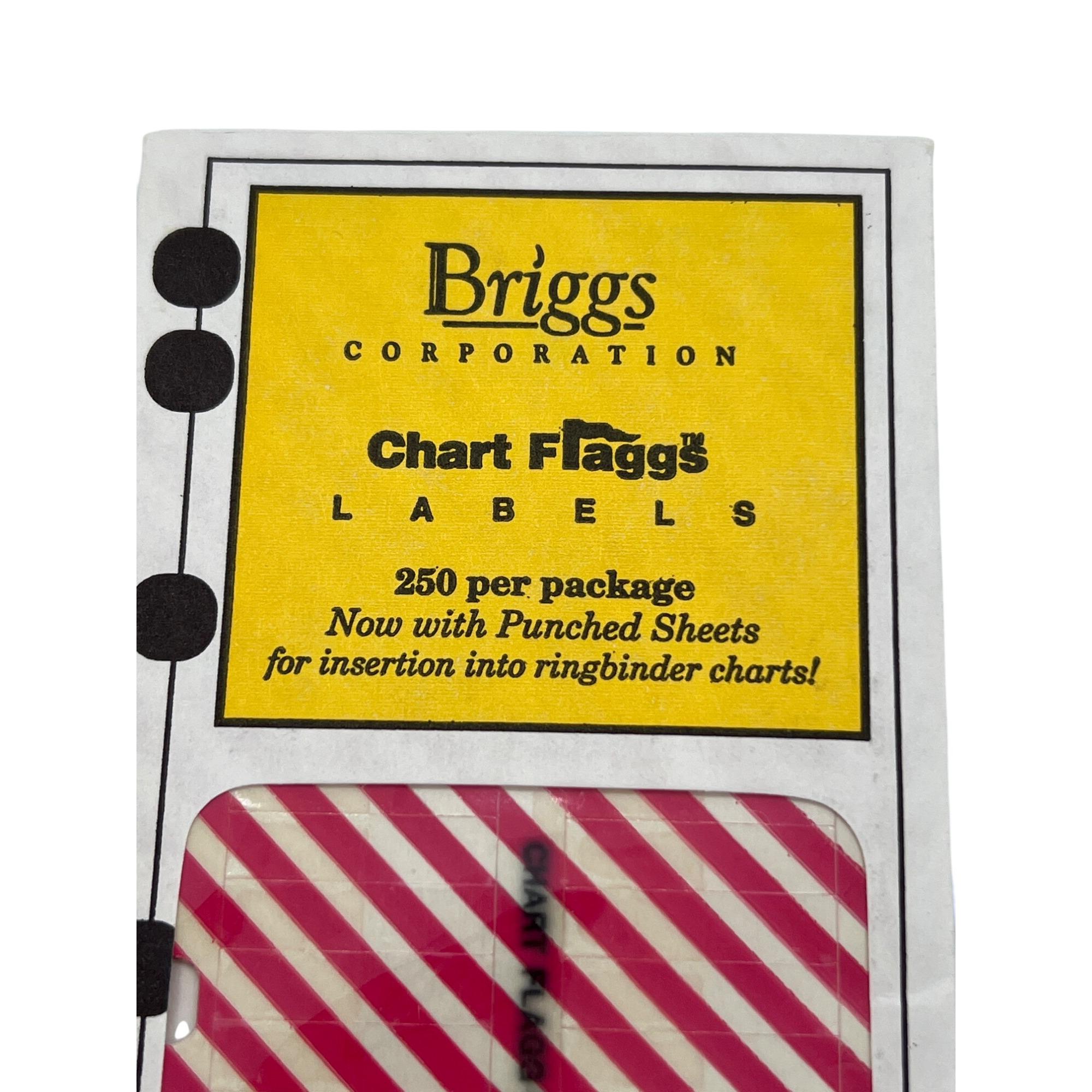 Briggs Corporation Chart Flags Labels 250-pack With Punched Sheets Red ...