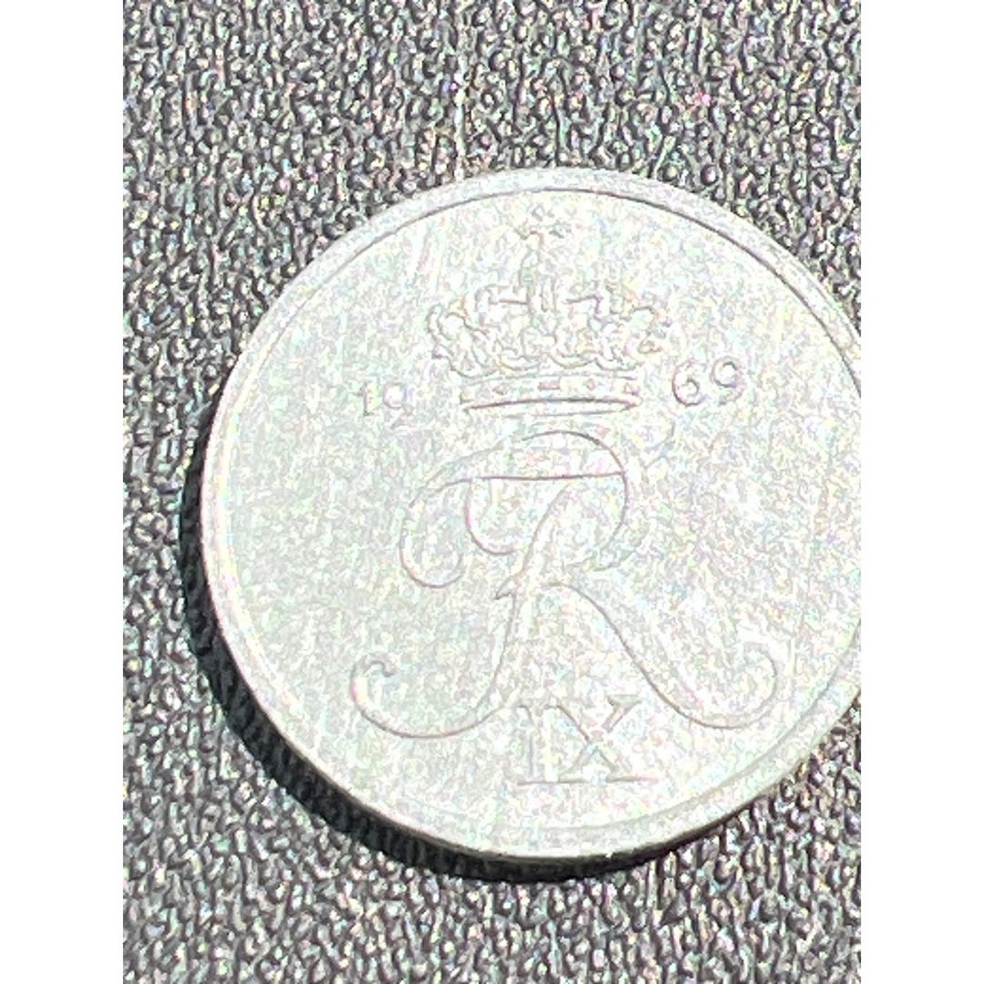 1969 Denmark 1 Ore Coin With Crown & Monogram Design - Etsy
