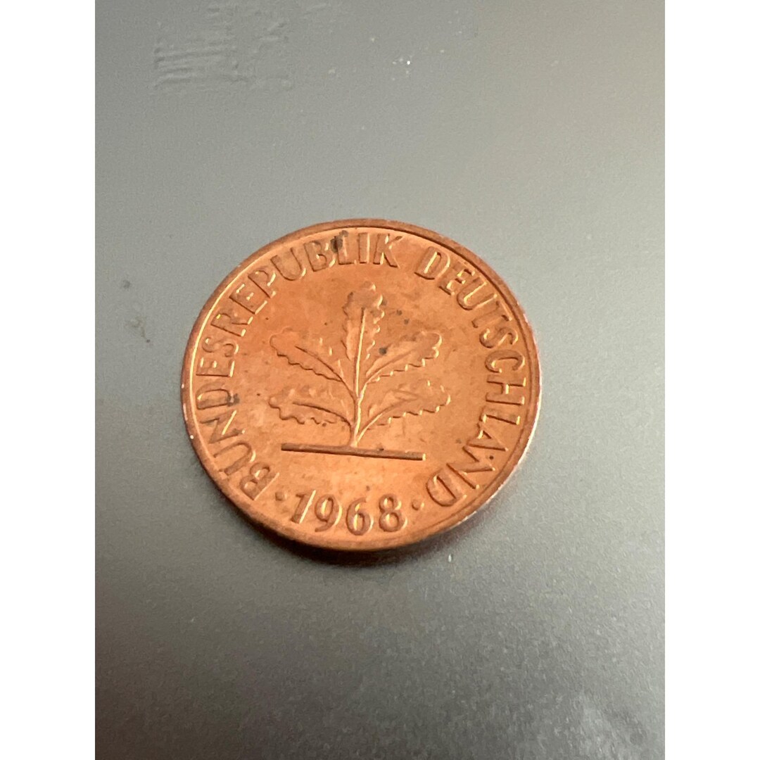 1968 Germany 1 Pfennig Coin Bundesrepublik Deutschland Copper ...