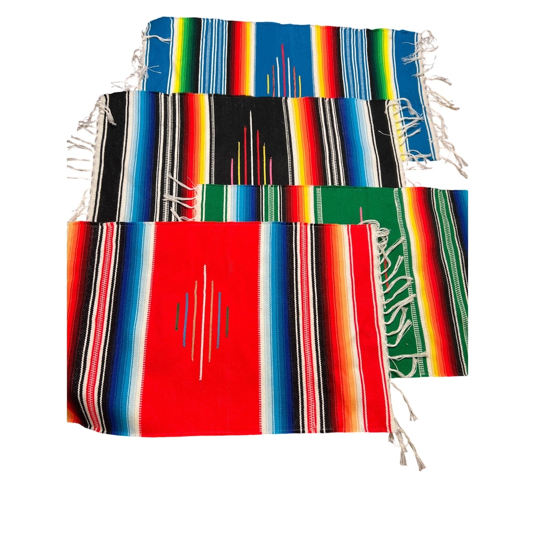 Handmade Mexican Serape Placemats Set of 4 Chimayo100% Acrylic ...