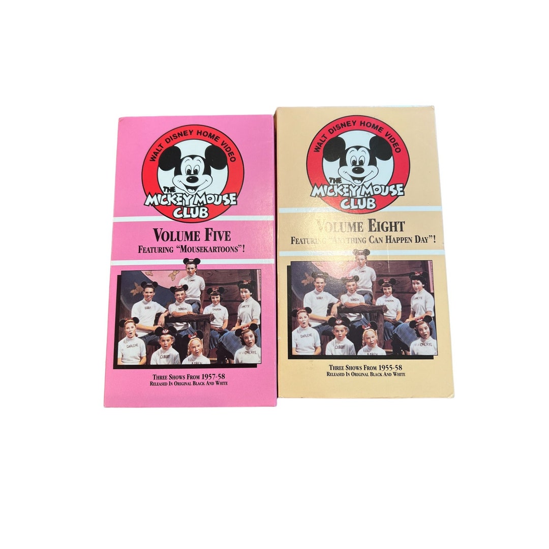 2 Vintage Disney Mickey Mouse Club VHS Tapes Vol. 5 Vol. 8 Each Has 3 ...