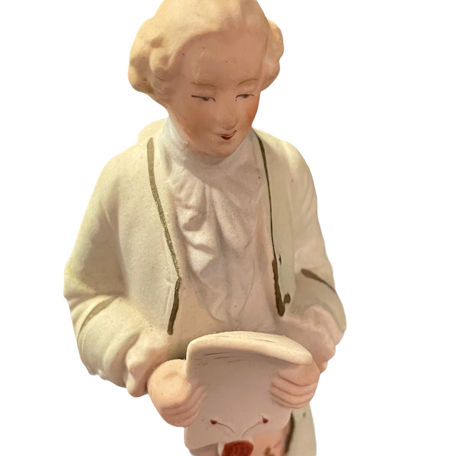 2 Vintage FERN Porcelain Ceramic Victorian Hand Painted Figurines Japan ...