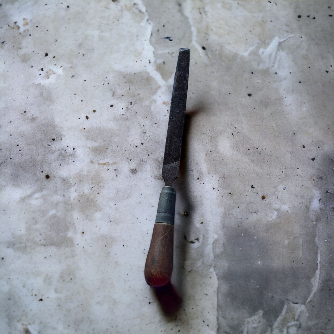 Vintage Lutz File Tool Wood Handle Nicholson File Handle is 5" File is ...