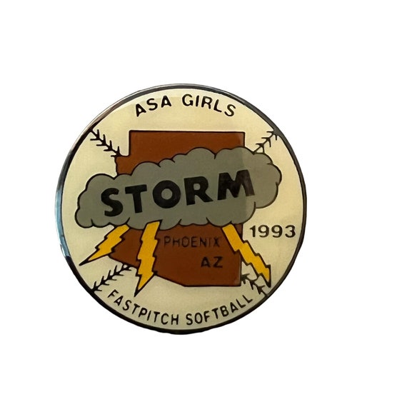 Vintage 1993 ASA Girls Fastpitch Softball Pin label t… - Gem