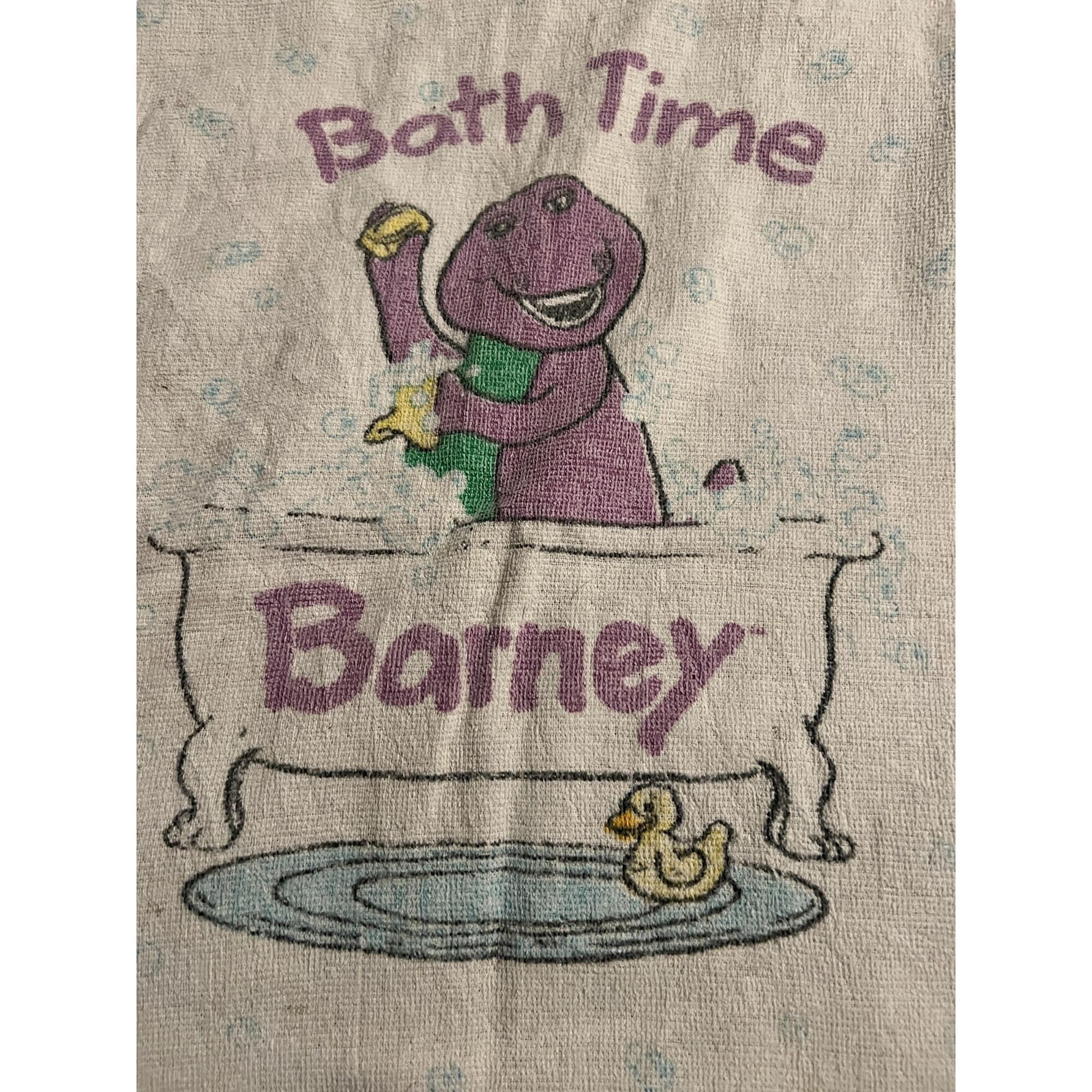 Vintage 1992 Barney Bath Time Towel Barney in Bath Tub 42" X 24" - Etsy