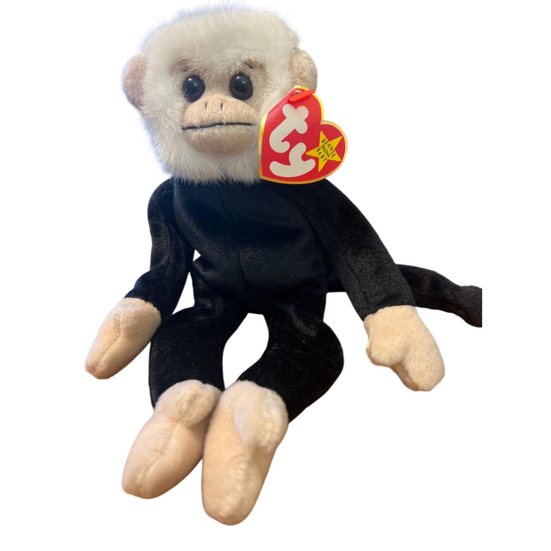 Vintage Ty Beanie Baby Mooch Monkey Plush Toy Stuffed Animal 8/1/98 NWT ...