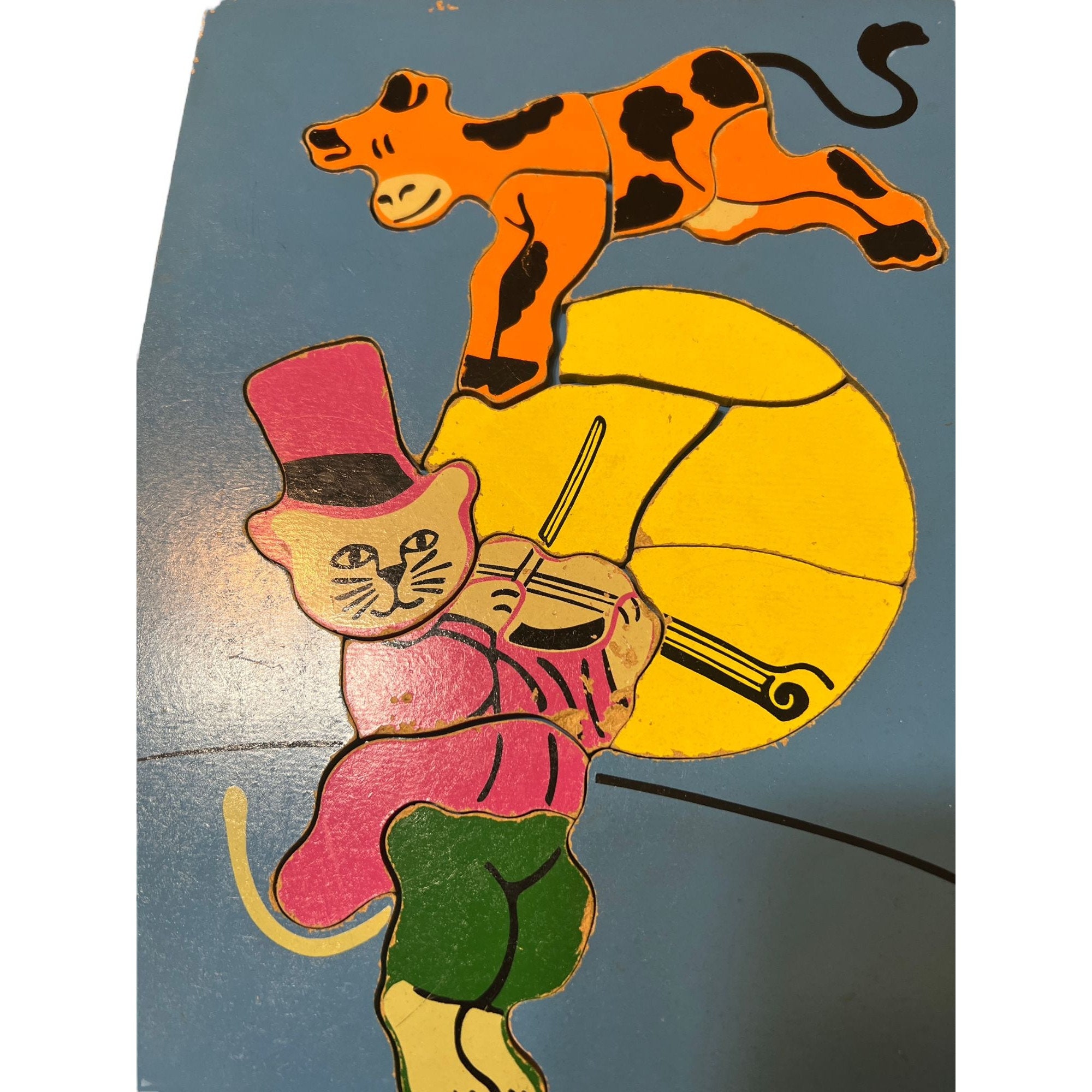 Vintage 1974 Judy Instructo Wood Puzzle J061003 Hey Diddle Diddle 12 ...