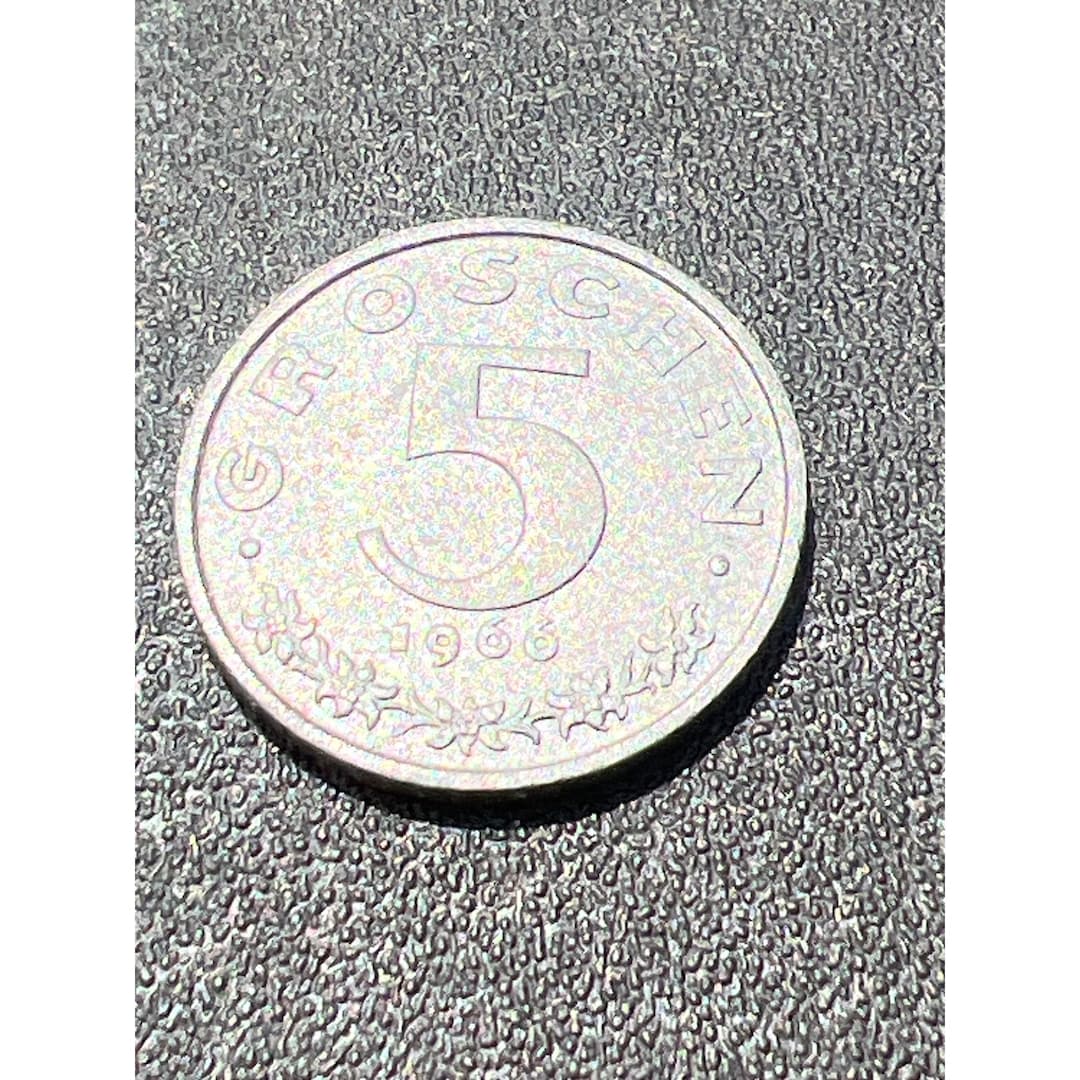 Austrian 5 Groschen Coin 1966 Republic Österreich Aluminum Vintage ...
