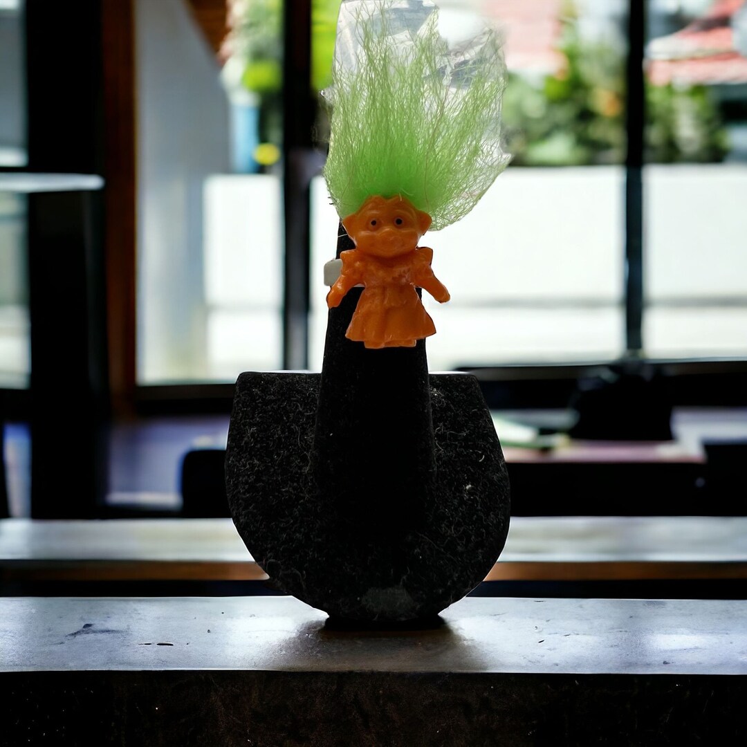 Vintage 90s Troll Ring Green Hair Plastic Slightly Adjustable Sitting ...