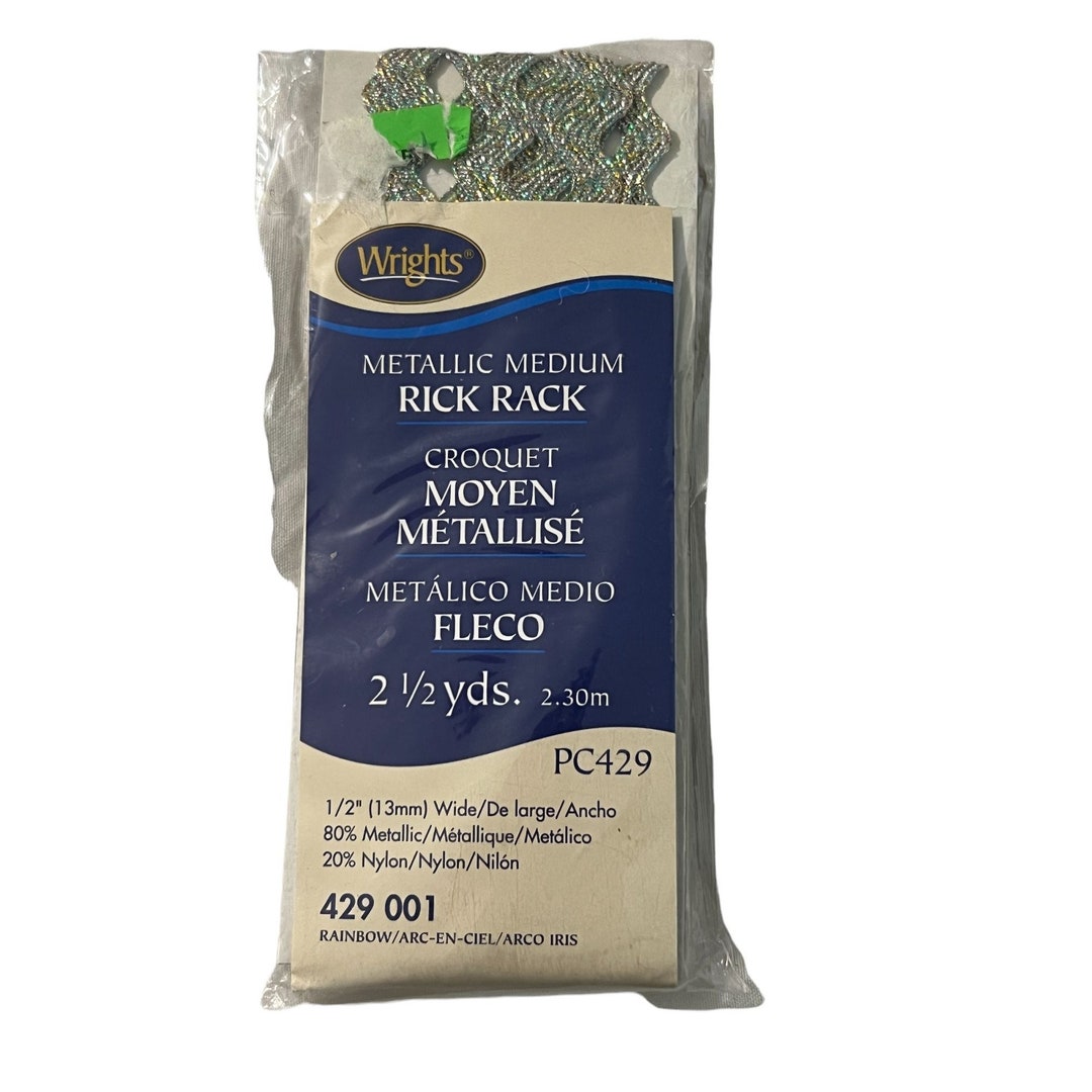 Wrights Metallic Medium Rick Rack PC429 Rainbow 2.5 Yd NEW - Etsy