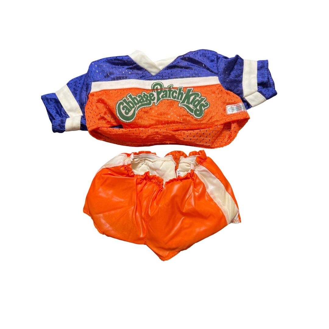 Vintage Cabbage Patch Kids Doll Uniform Football Padded Orange Blue ...