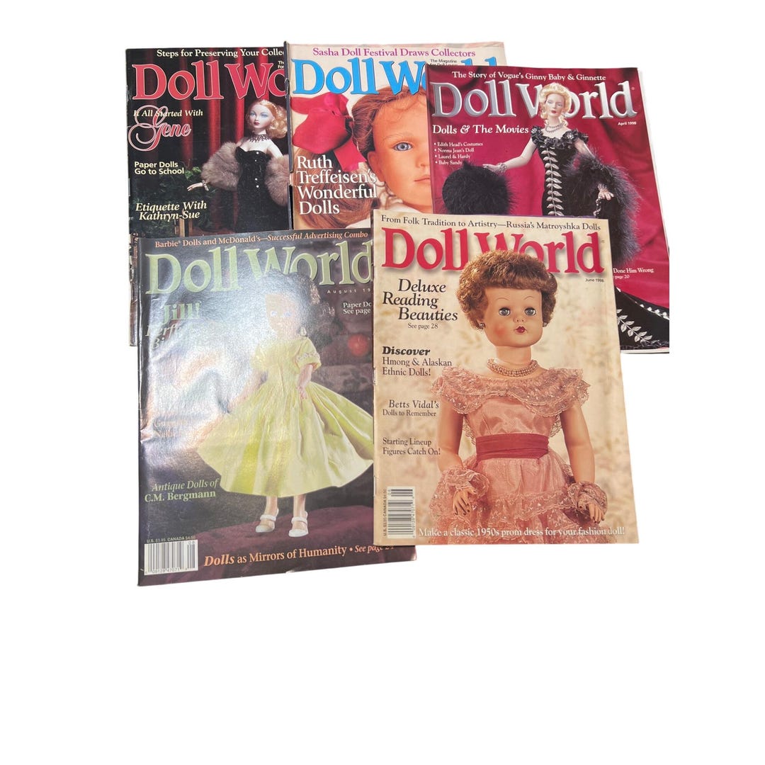 Set of 5 Vintage Doll World Magazines 1997-1998 Collectible Issues Doll ...