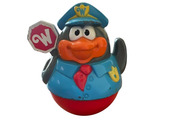 Vintage Playskool Weebles Crossing Guard Police Penguin Toy Cop 2.75 ...