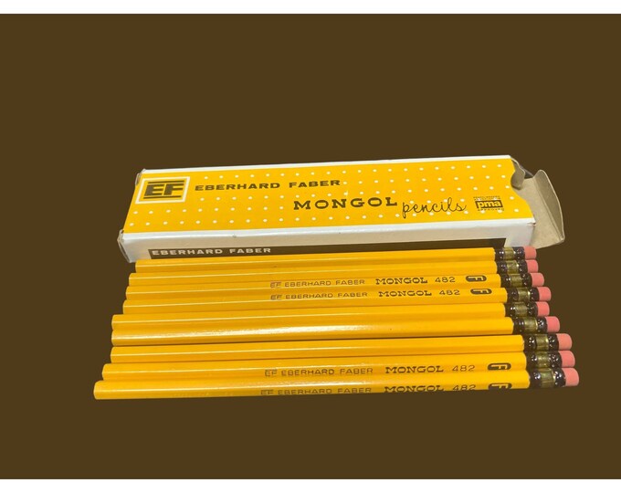 Vintage Eberhard Faber Mongol Pencils Box 482 9 Pencils in Box Unused ...