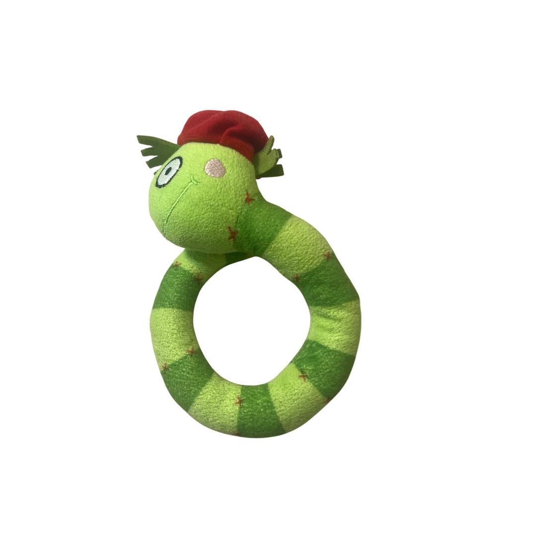 Vintage 2002 Ikea Green Worm Rattle Red Hat Infant Toy Torva Grap ...