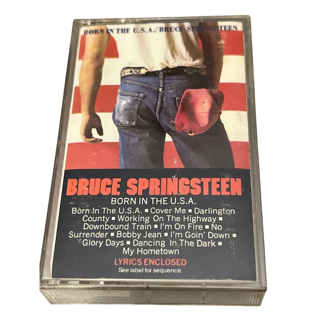 Bruce Springsteen "born in the U.s.a." 1984 Cassette Tape Case Lyrics ...