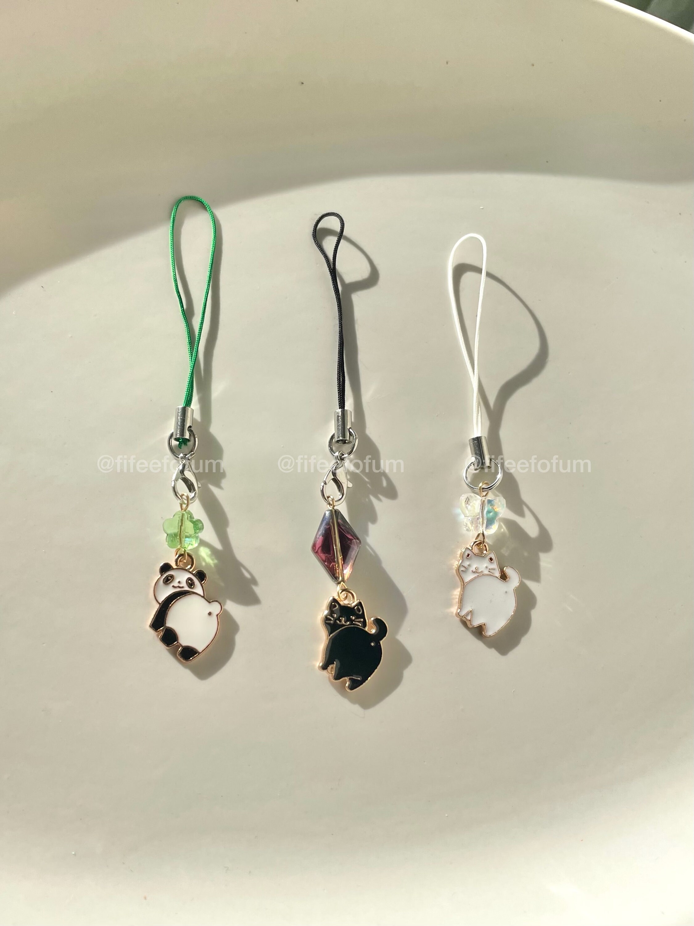 Silly Cat Phone Charms, Kitty Charm, Panda Charm Cute Cat Keychain ...