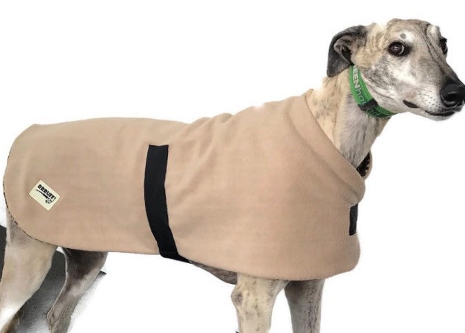 Classic Beige Greyhound Dog Coat Double Thick Polar Fleece Machine ...
