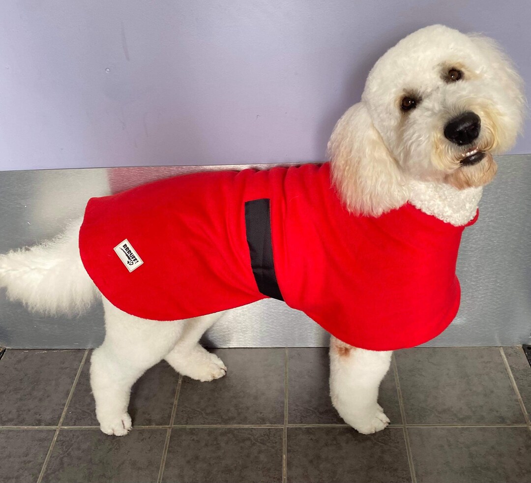 Classic Style Dog Coat in Extra Thick Polar Fleece Red Black Blue ...