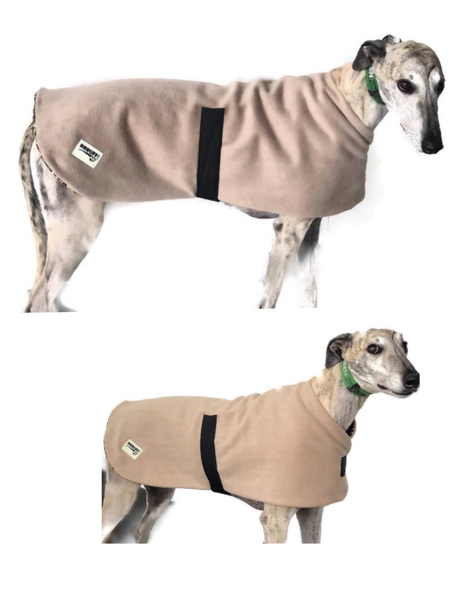 Classic Beige Greyhound Dog Coat Double Thick Polar Fleece Machine ...
