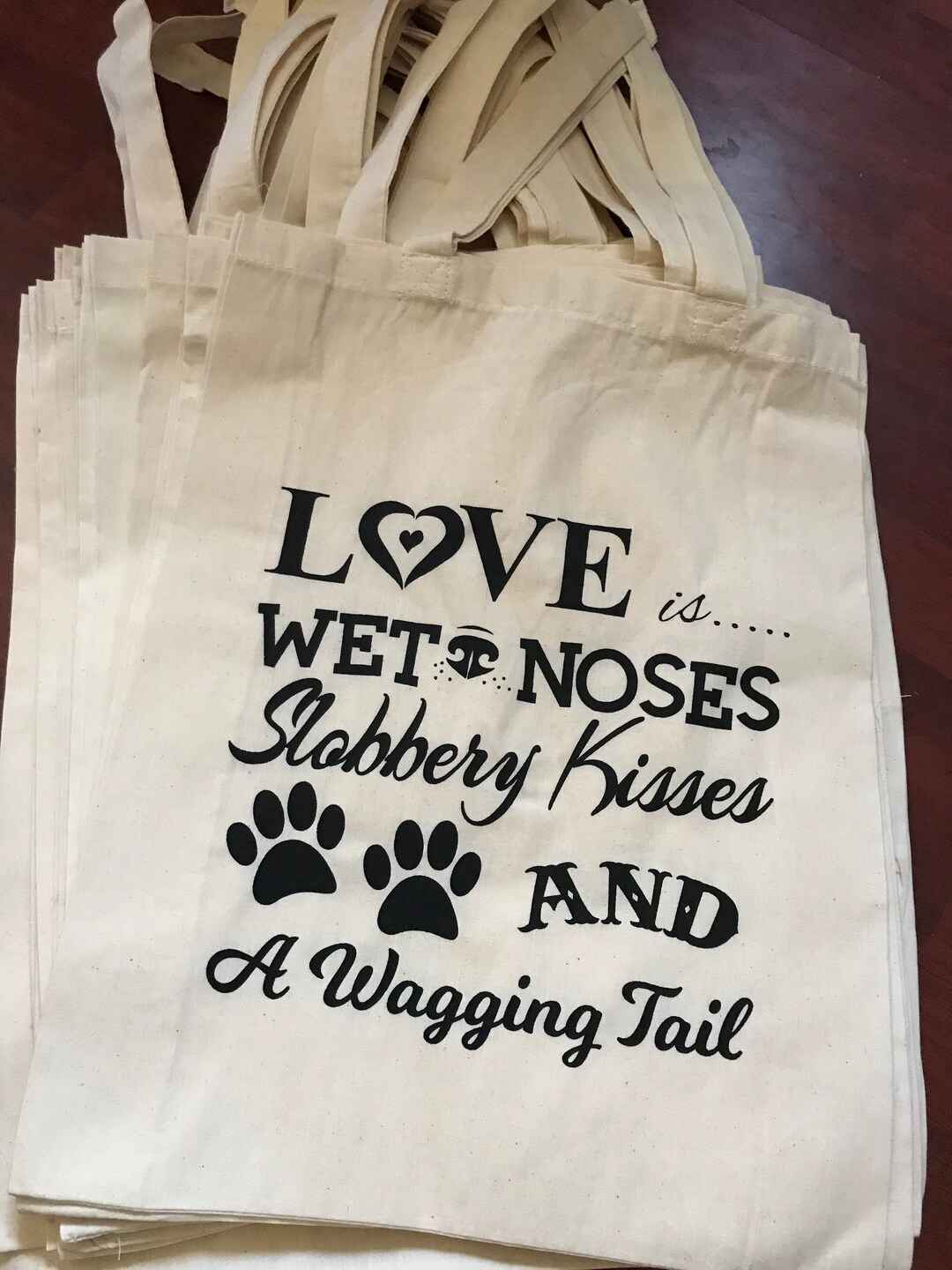 Tote Bag Dog Lovers Cotton Calico Market Toys Shopping Gift Dog Lover ...