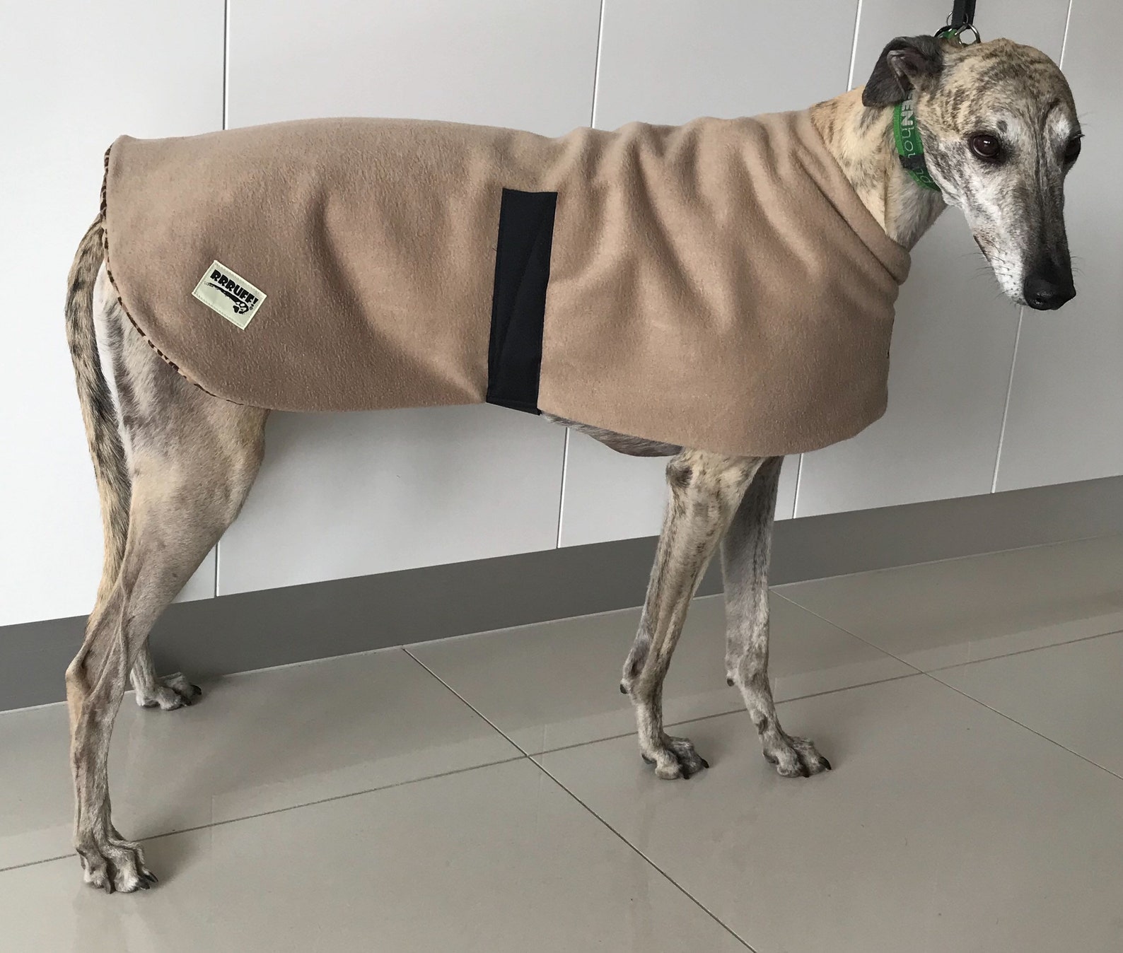 Classic Beige Greyhound Dog Coat Double Thick Polar Fleece Machine ...