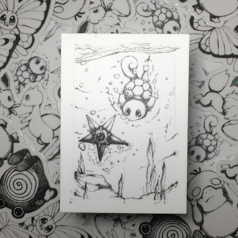 Pokemon Stippling Art Stickers Series 1 | Etsy