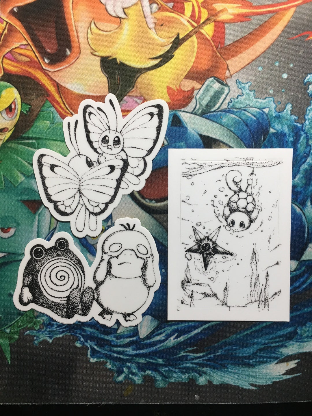 Pokemon Stippling Art Stickers Series 1 - Etsy