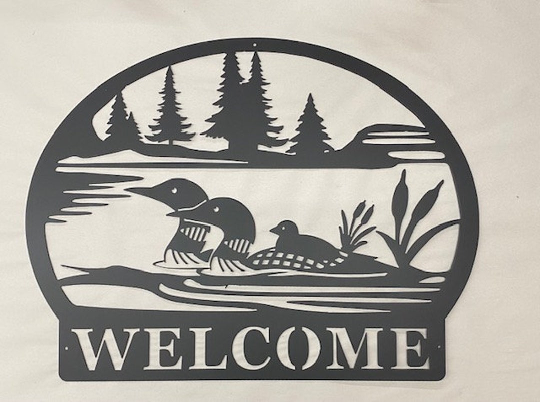 Loon Metal Welcome Sign - Etsy