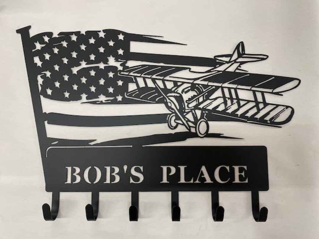 Biplane American Flag Hat/coat Rack ( Personalized ) - Etsy