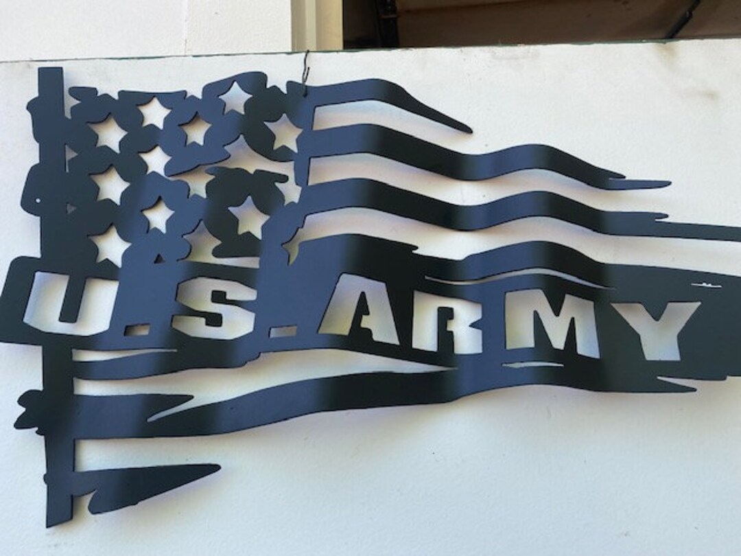 US Veteran and Military Metal Waving Flag Wall Art - Etsy