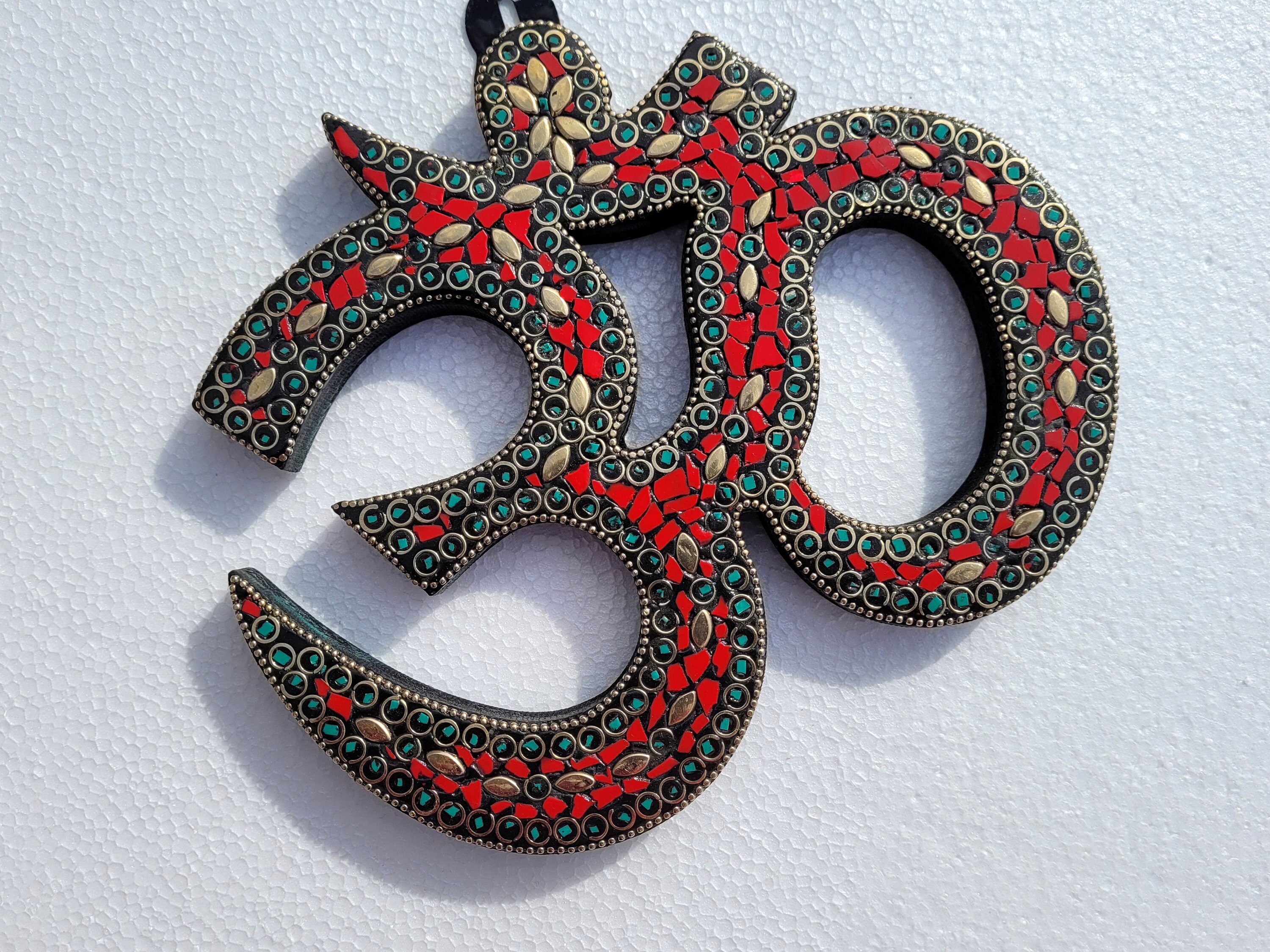 Wall Décor Aum Ohm Om \u0950 Mosaic Art Wall Door Temple Prayer Yoga ...