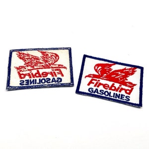 Petroliana Patch, Vintage Firebird Gasoline Embroidered Sew on Patch ...