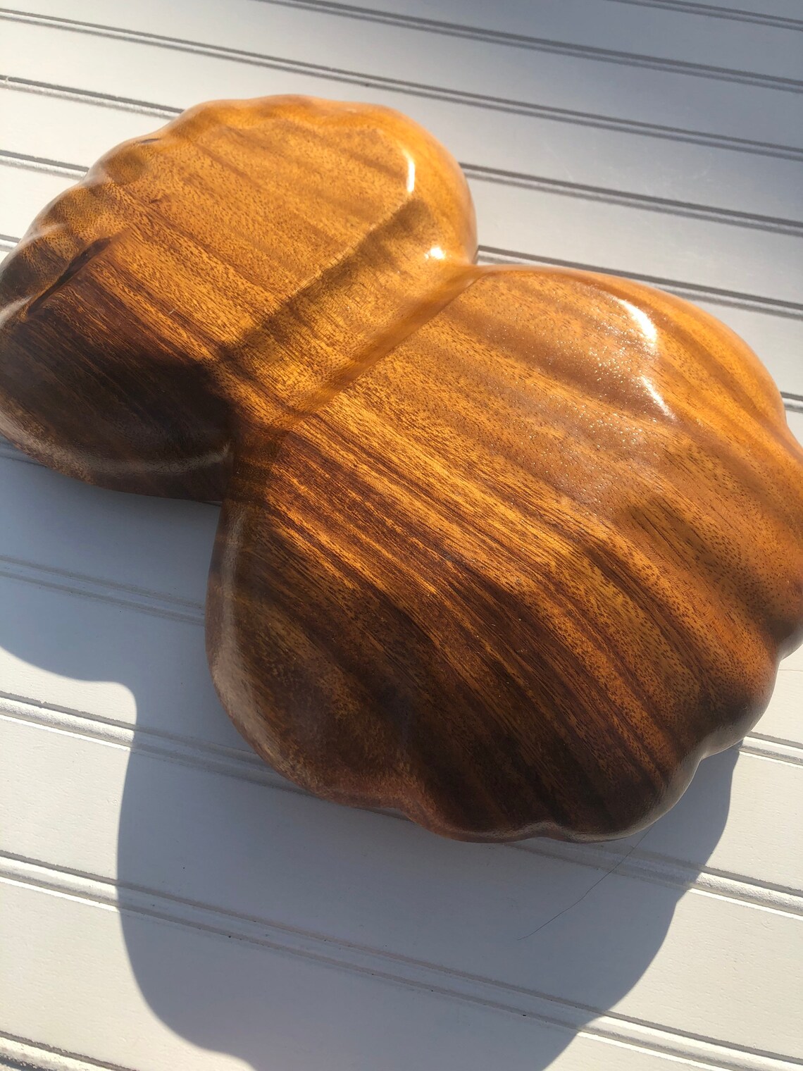 Vintage Wooden Monkey Pod Serving Tray/ Dish With Rattan | Etsy