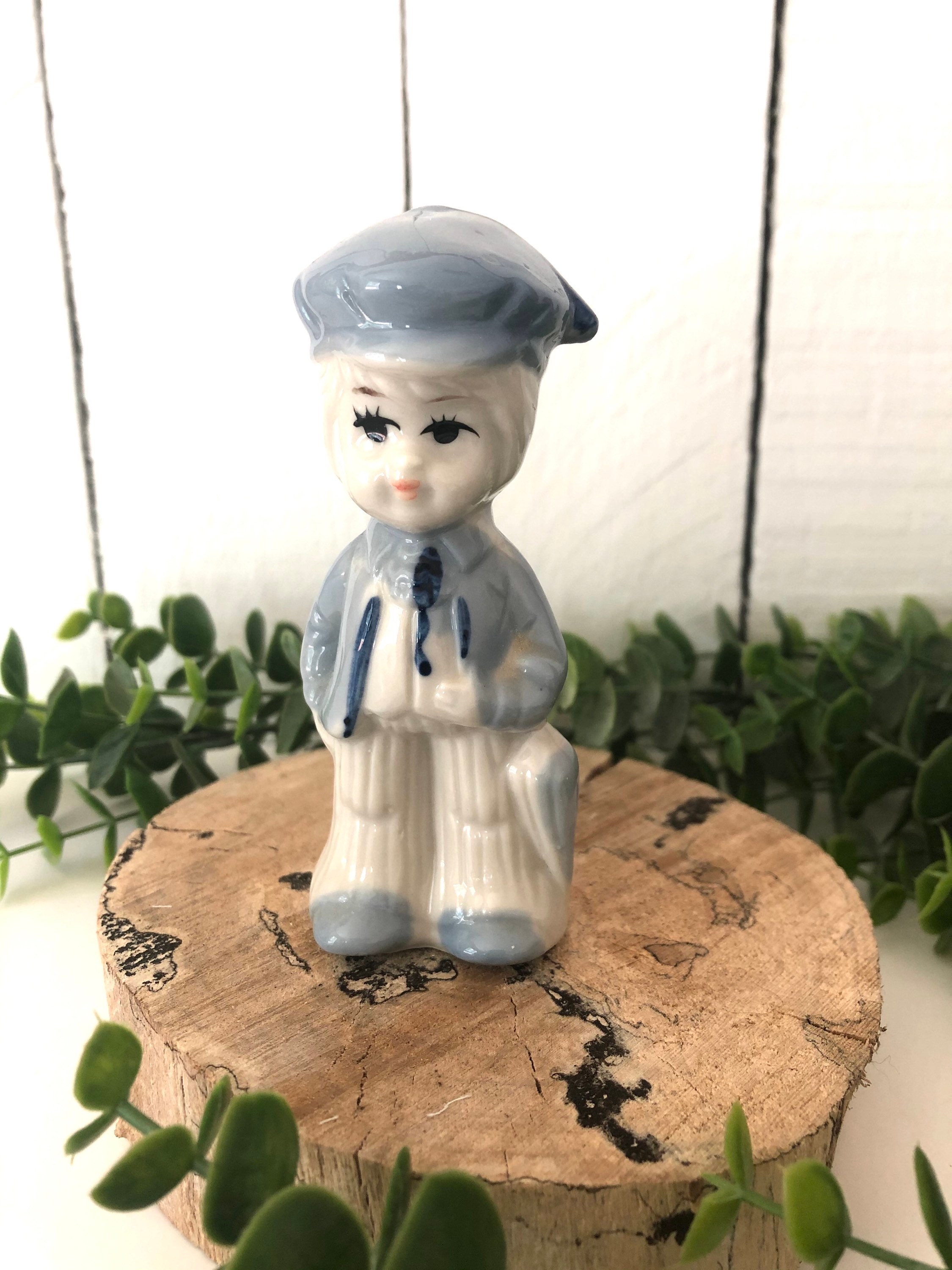 Vintage Holland Dutch Boy holding Umbrella Porcelain Little | Etsy