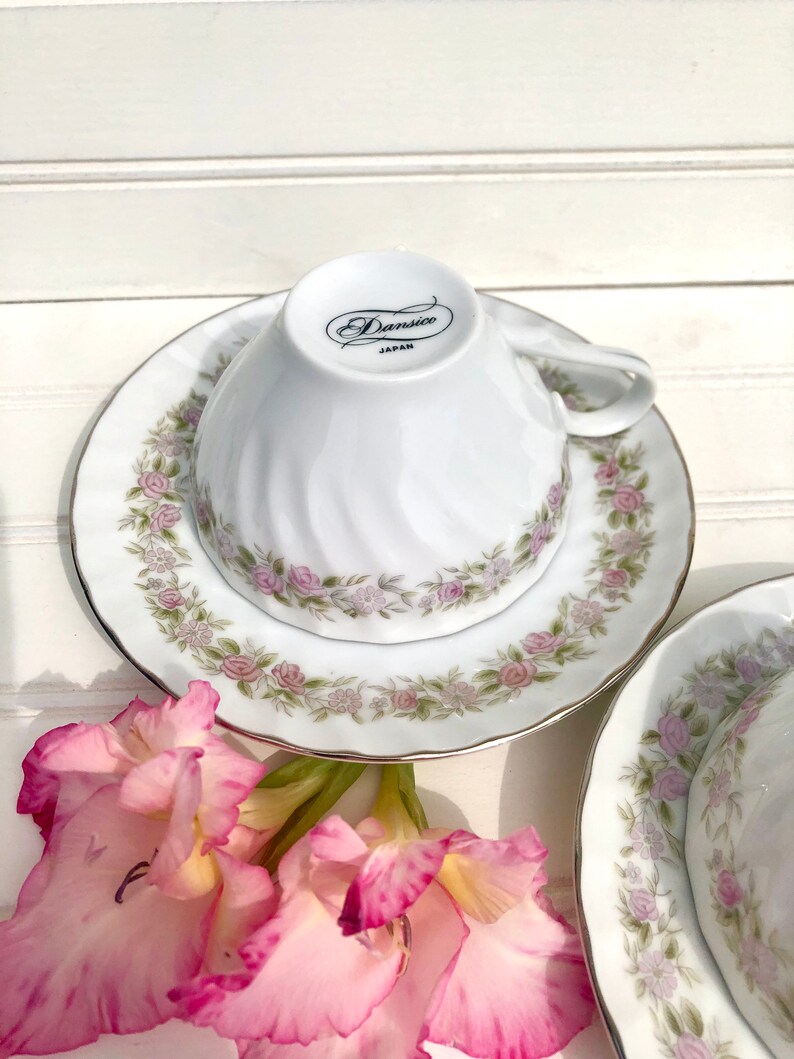 Vintage Teahouse Rose Set of 2 Tea Cups & Saucers Pink | Etsy