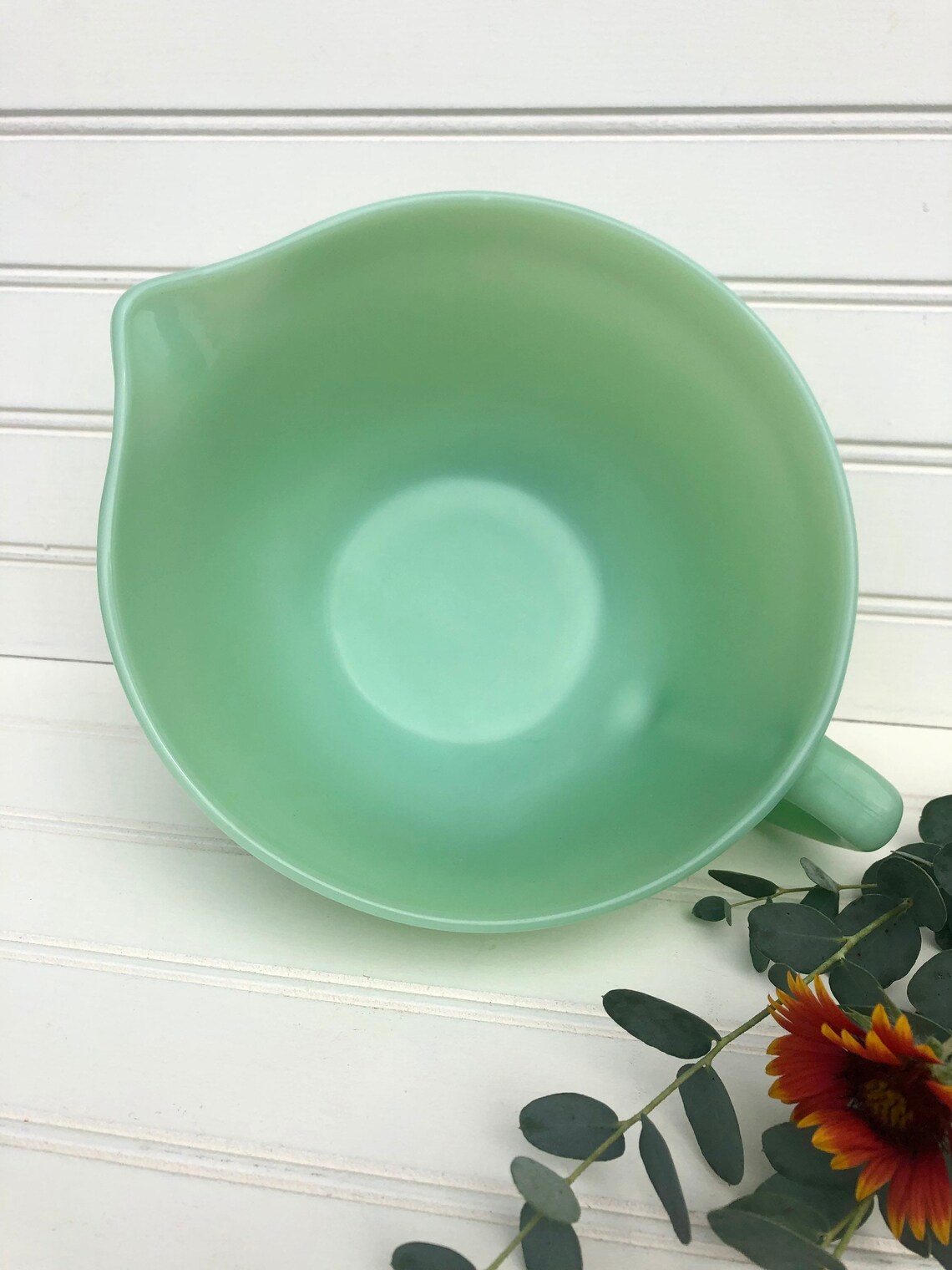 Vintage Jadeite Green Fire King Batter Bowl with Handle & Pour | Etsy