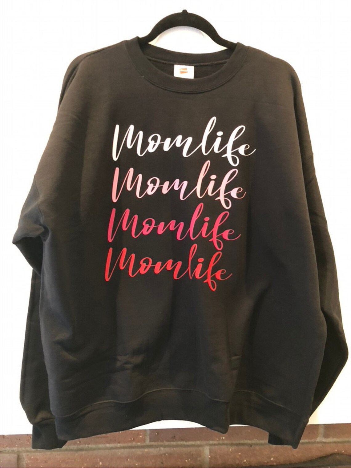 Mom Life Pink Ombre Sweatshirt in Black Momlife Sweatshirt - Etsy